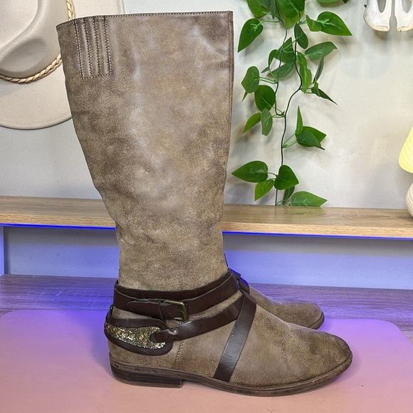 Rampage | Shoes | Stylish Brown Leather Combat Moto Boots By Rampage ...